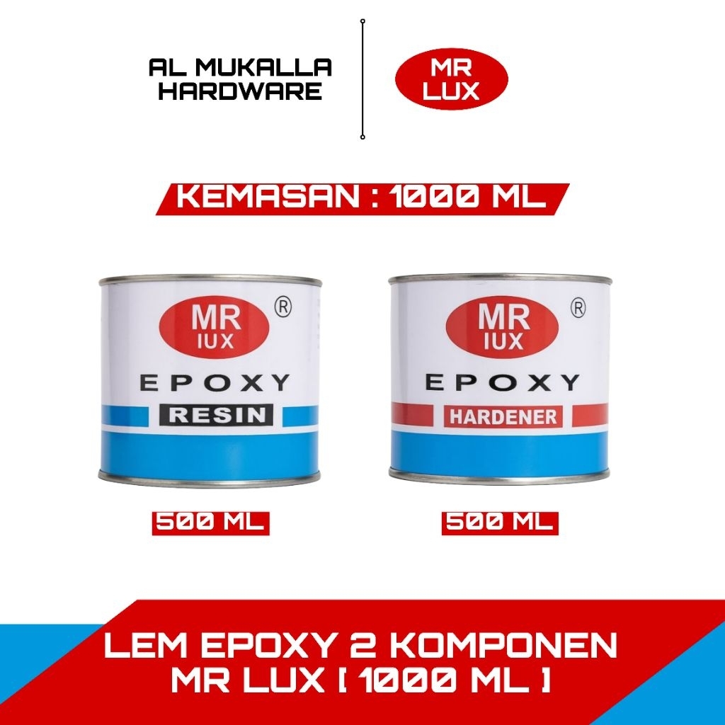 Jual Lem EPOXY Resin Hardener MR LUX Kemasan 1000 ML Kaleng | Lem Epoxy ...