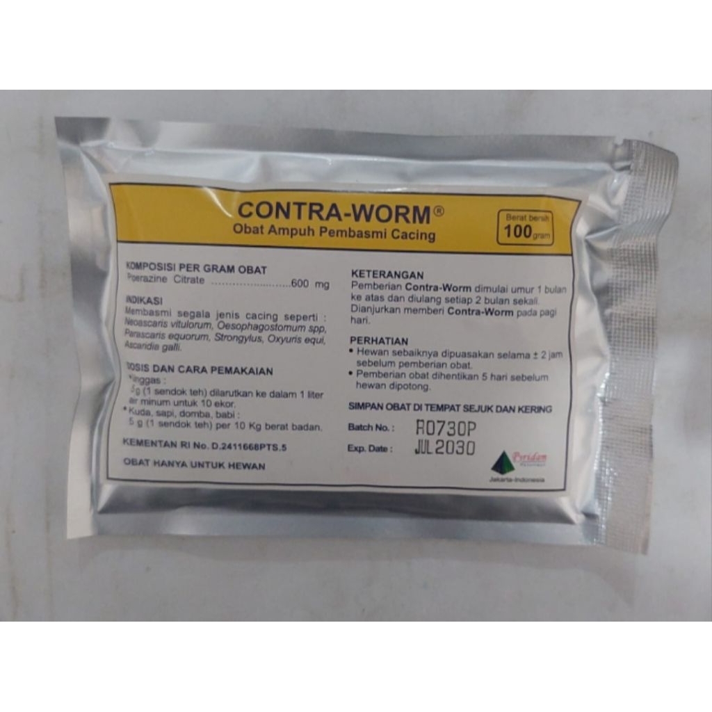 Jual CONTRA-WORM (Obat cacing untuk unggas dan Babi) | Shopee Indonesia