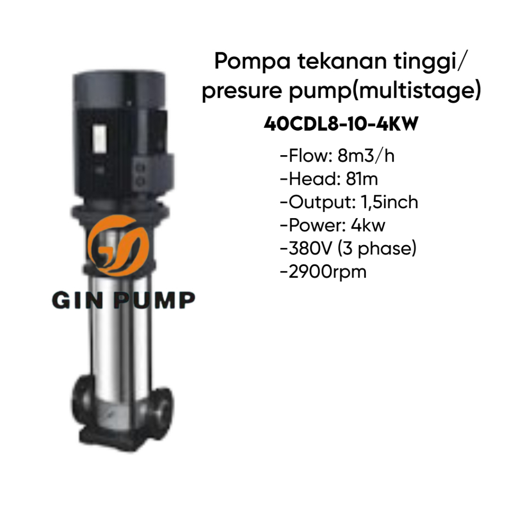 Jual Pompa tekanan tinggi/ High pressure pump vertical multistage Merek ...
