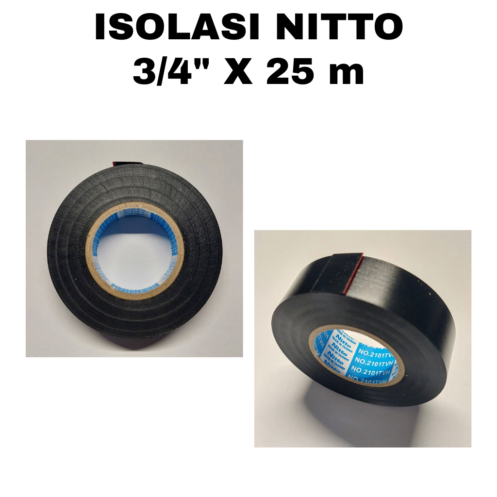 Jual ISOLASI NITTO HITAM 3/4" X 25M ORIGINAL / NITO ASLI SOLASI PITA ...