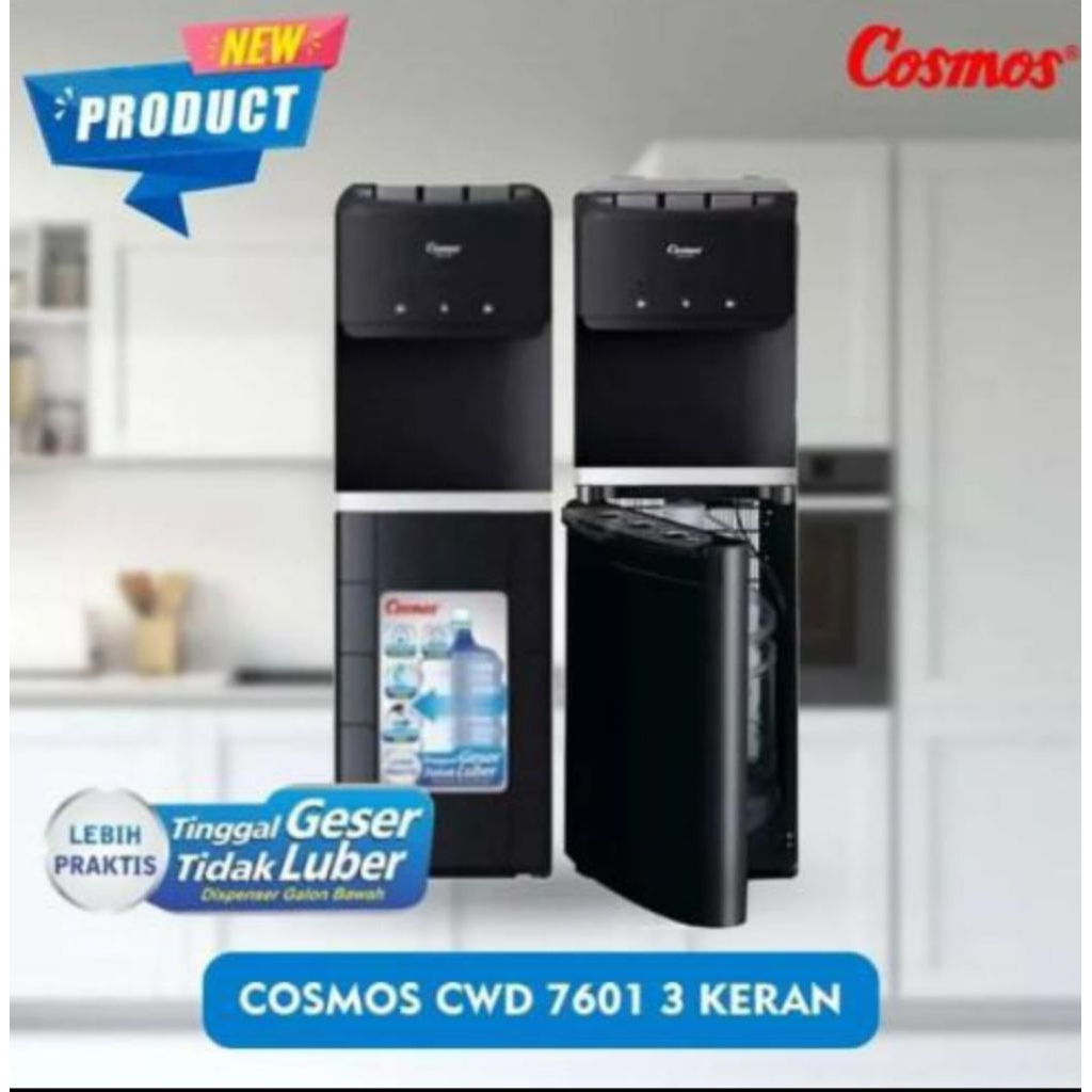 Jual DISPENSER GALON BAWAH COSMOS CWD 7601 HOT COLD FRESH 3 KRAN ...
