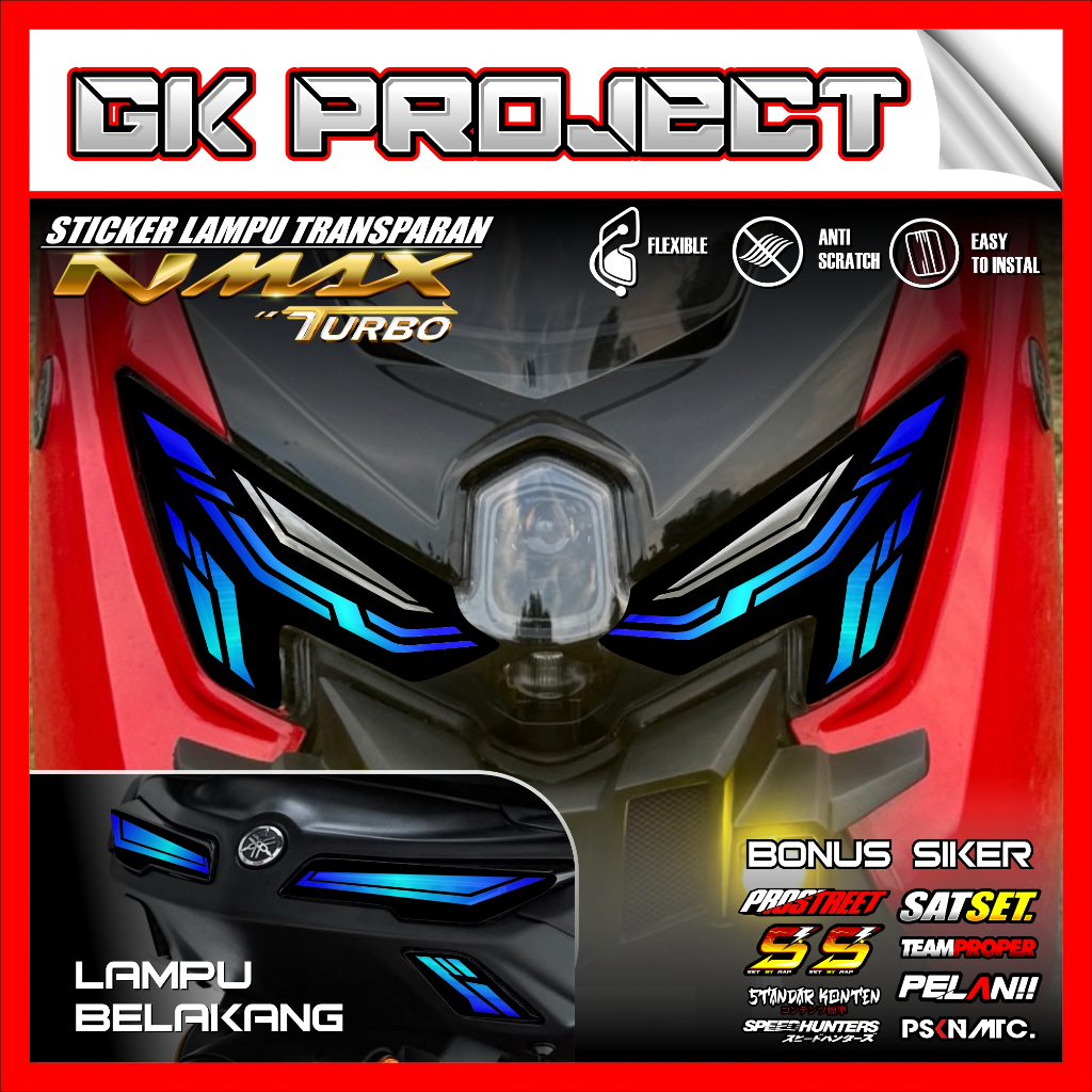 Jual Stiker Lampu NMAX TURBO Satu Set Depan Belakang | Stiker Variasi ...
