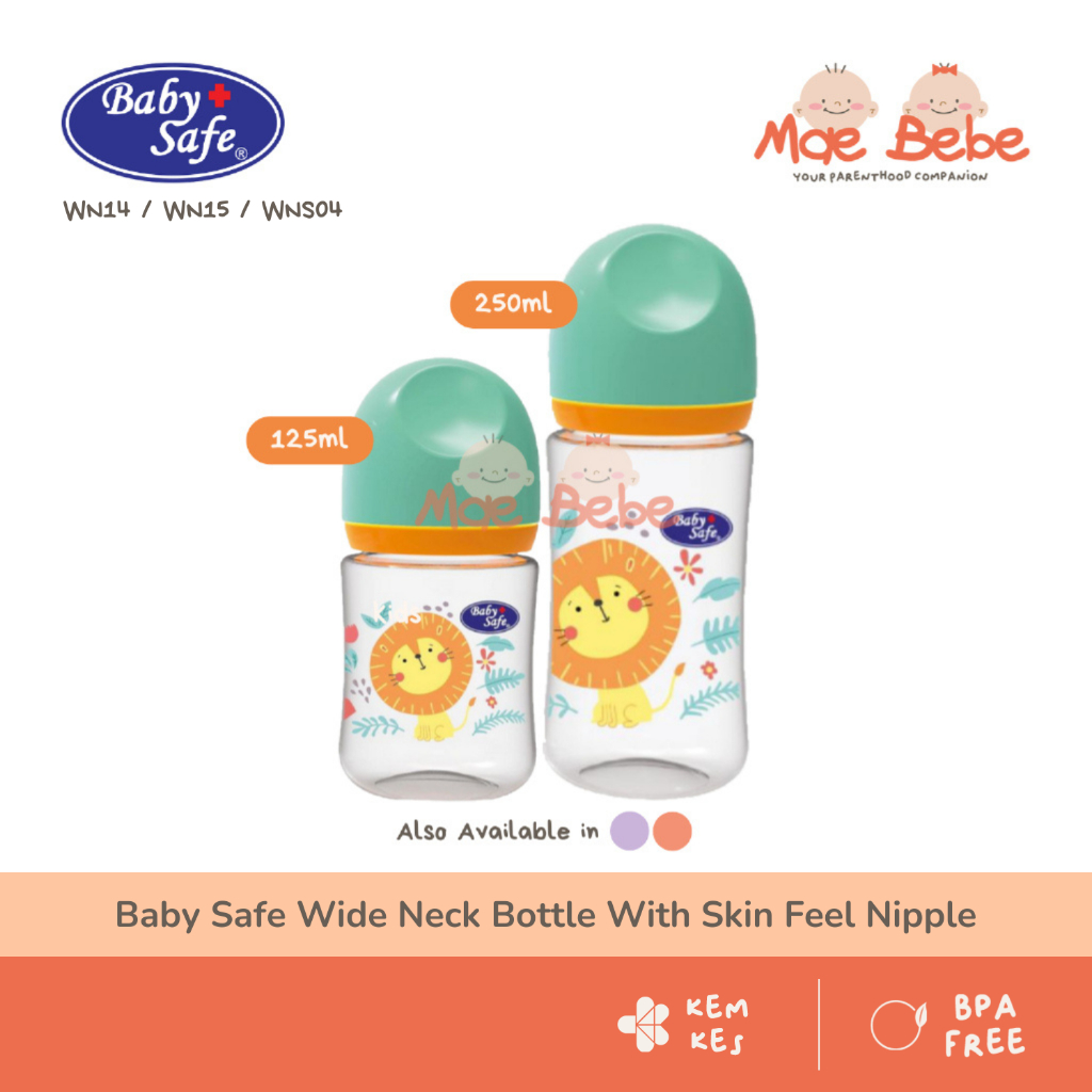 Jual Baby Safe Wide Neck Baby Bottle With Skin Feel Nipple Botol Susu ...
