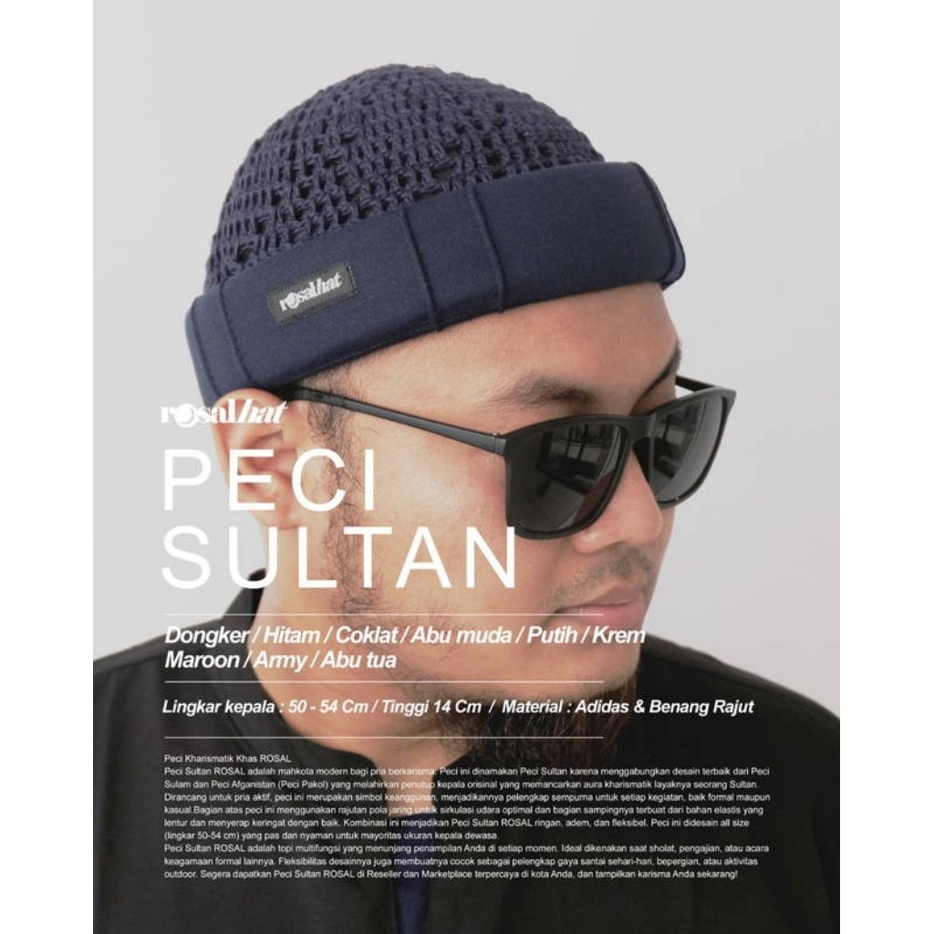 Jual Peci Sultan Rosal | Peci Pakol Model Rajut | Peci Sholat Pria ...