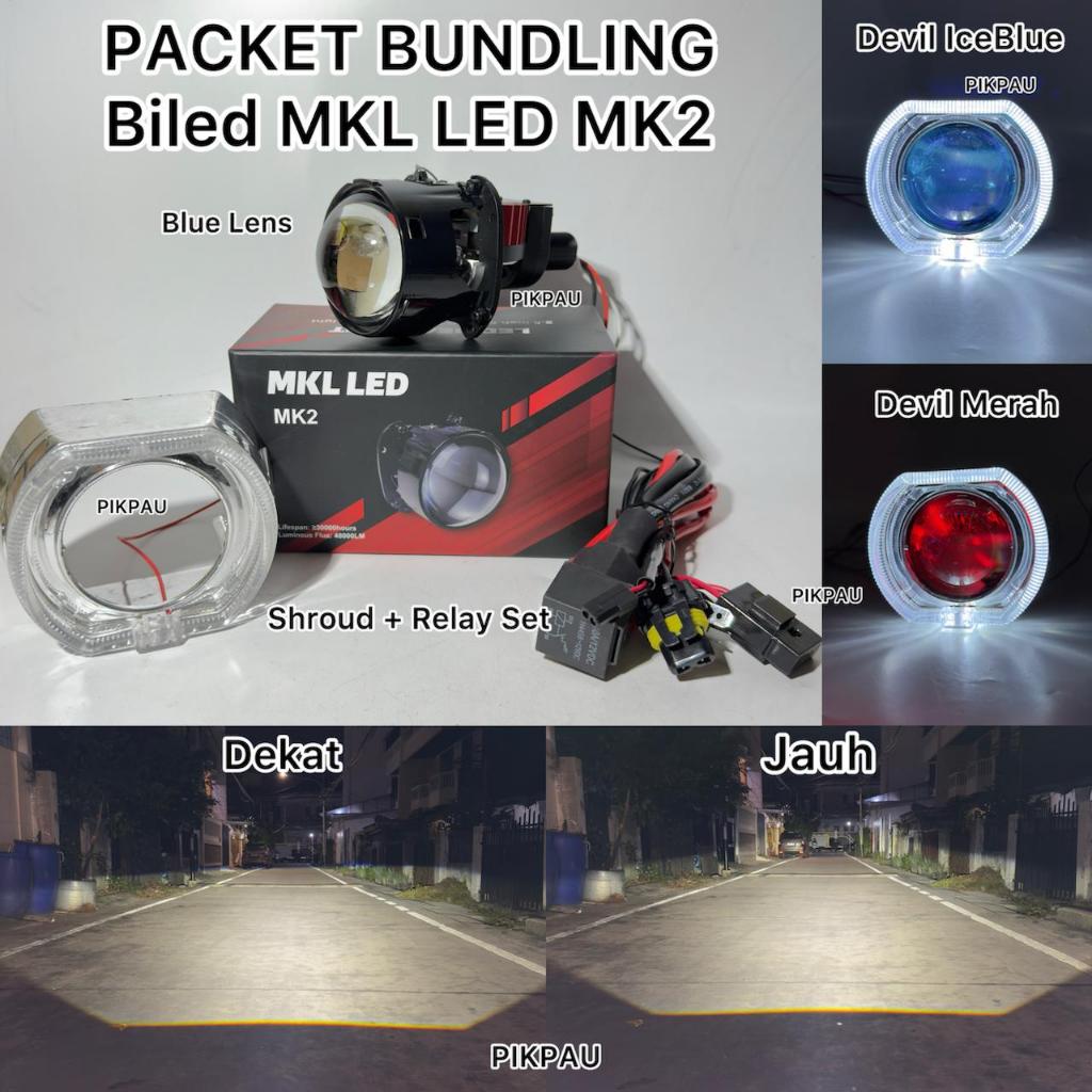 Jual Packet Bundling Biled MKL LED MK2 Blue Lens 2,5inc Projector ...