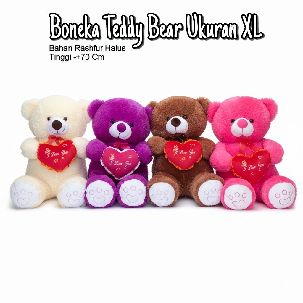 Jual Boneka Teddy Bear Love Ukuran XL 70 Cm Dolls Toys Hadiah | Shopee ...
