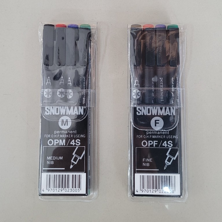Jual Spidol Snowman OHP Permanent Marker OPF 4S / OPM 4S - 1 set isi 4 ...