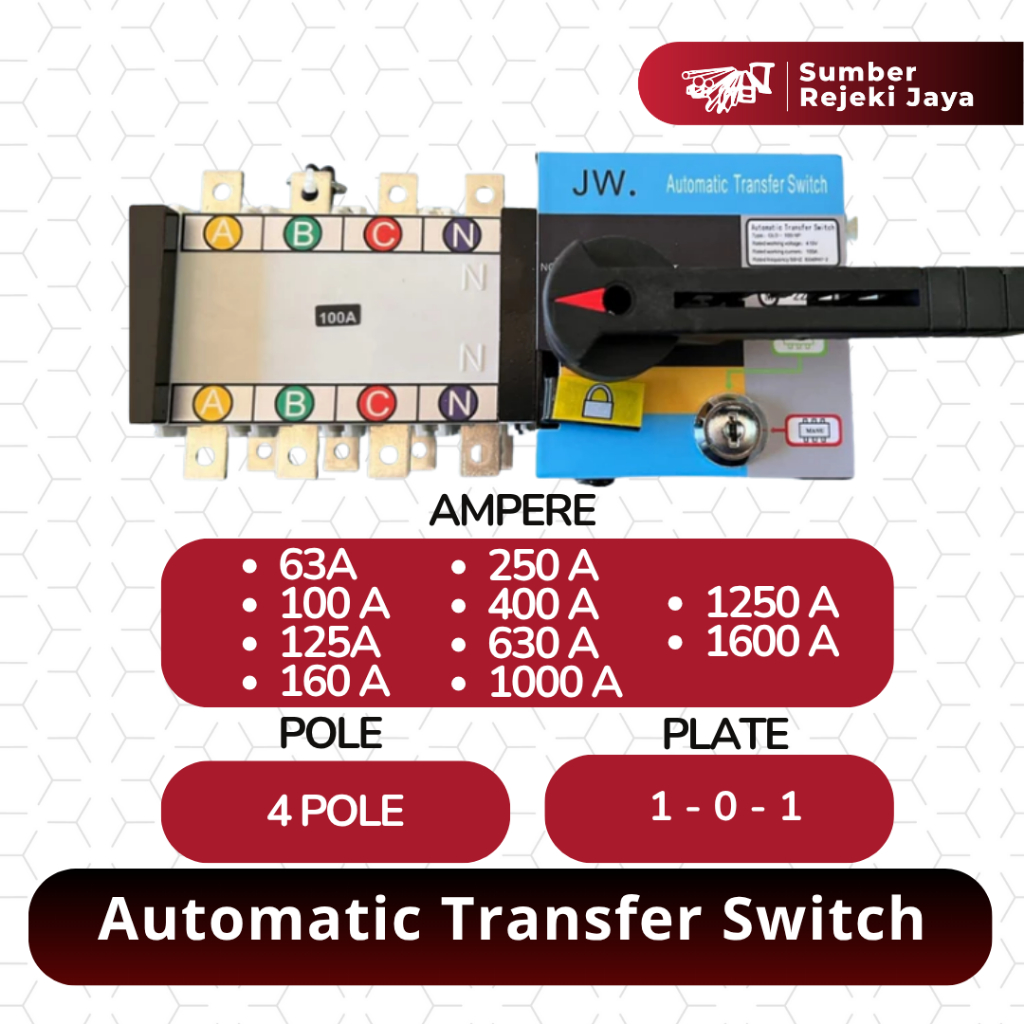 Jual ATS OTOMATIS AUTOMATIC TRANSFER SWITCH PLN GENSET PANEL 4 POLE ...