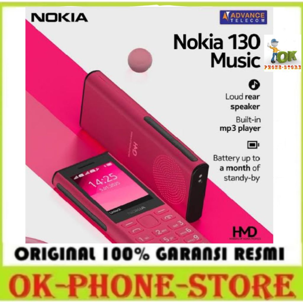 Jual Nokia 130 Music 2024 Original Garansi Resmi HMD | Shopee Indonesia