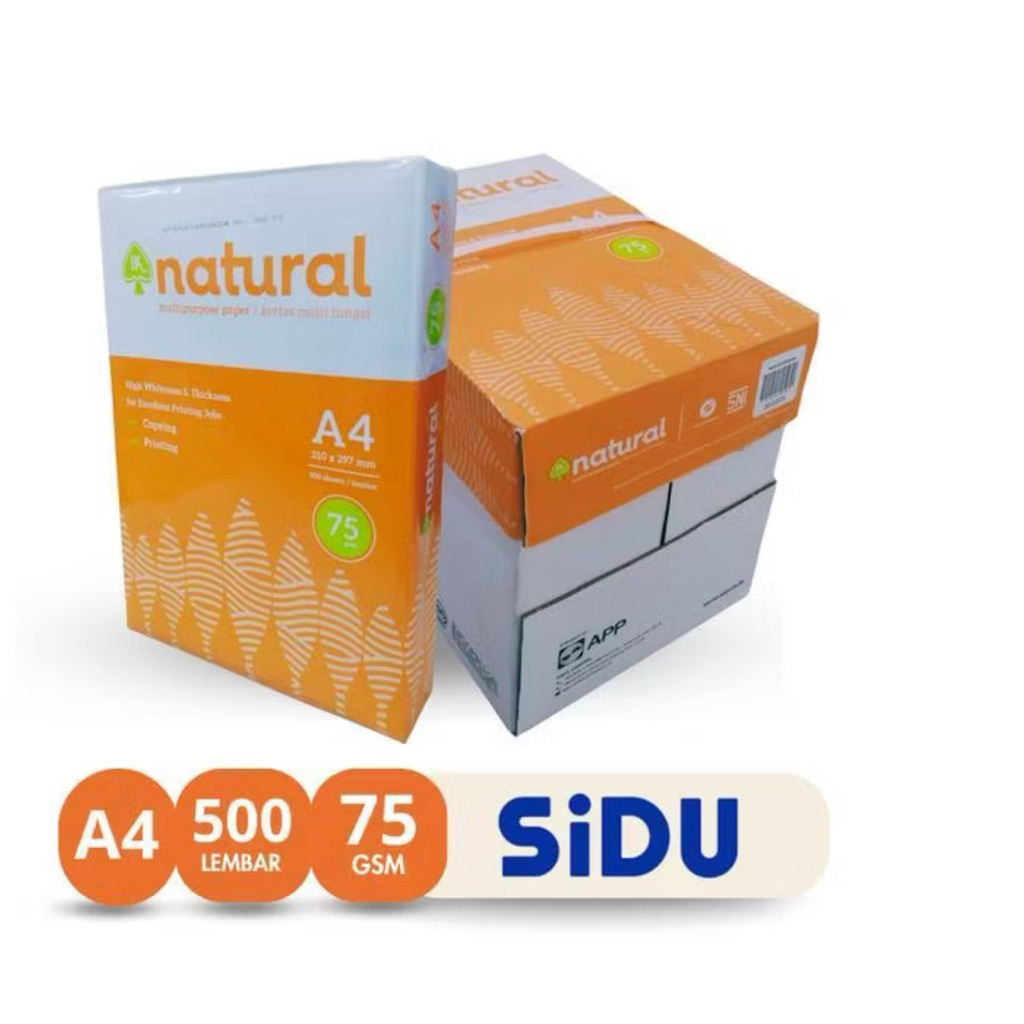 Jual Natural Kertas HVS A4 75 Gram 1Rim (500 Lembar) / Kertas Print ...