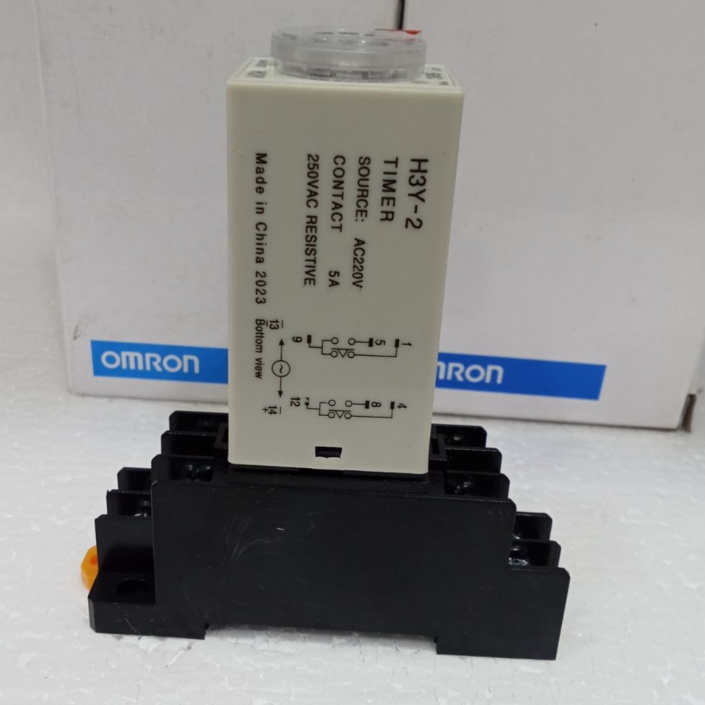 Jual timer Omron H3Y-2 / h3y2 220v AC 60s/60detik 5a 8pin plus socket ...
