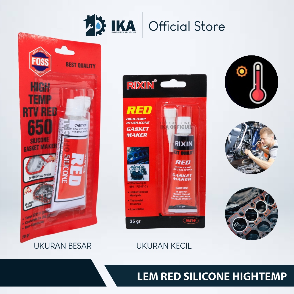 Jual Lem Auto Sealer RED Sealant Tube / Lem Tahan Panas Gasket RTV High ...