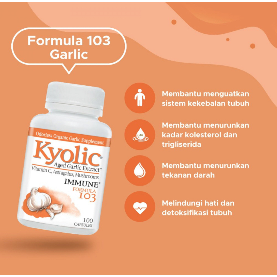 Jual Kyolic Formula 103 - 41 Garlic & Vitamin C Immune - 100 ...