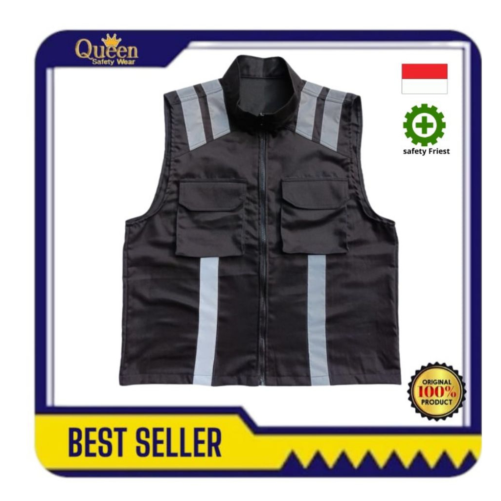 Jual CUSTOM ROMPI SAFETY / SAFETY VEST MODEL KERAH / ROMPI PROYEK ...
