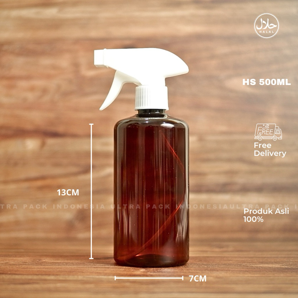 Jual Kemasan Botol Triger Spray Isi Ulang - BOTOL PET HS 500ML AMBER ...