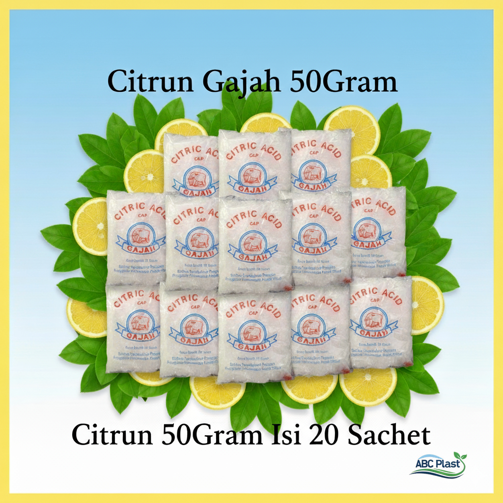 Jual CITRUN Cap Gajah 50gr isi 20 Bungkus / Citric acid 20Gram isi 50 ...