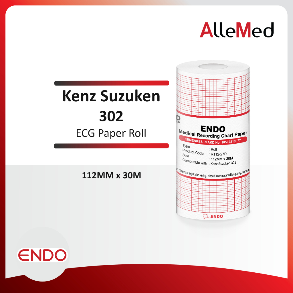 Jual ENDO ECG Paper 112mm x 30m - For Kenz Suzuken 302, Roll | Shopee ...