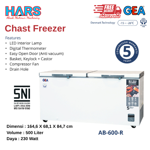 Jual GEA Chest Freezer AB-600-R / Box Pembeku Kapasitas 500 Liter / Box ...