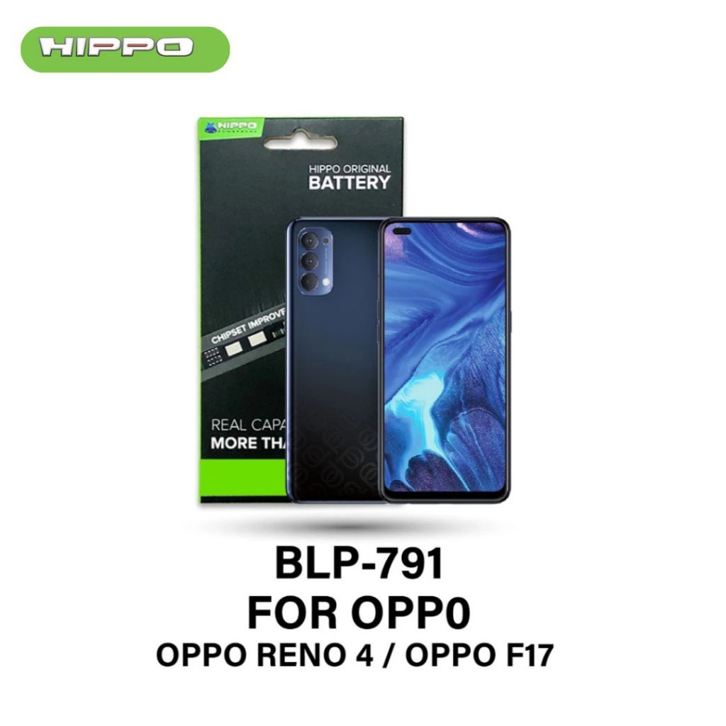 Jual Hippo Baterai OPPO RENO 4 / OPPO F17 / BLP791 3850MAH Battery ...