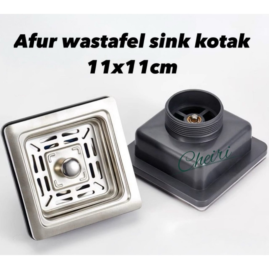 Jual Afur wastafel sink kotak segi 11x11cm saringan pembuangan dapur ...