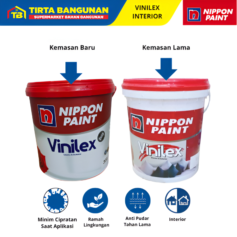Jual NIPPON PAINT CAT TEMBOK VINILEX INTERIOR ANTI JAMUR ANTI PUDAR ...