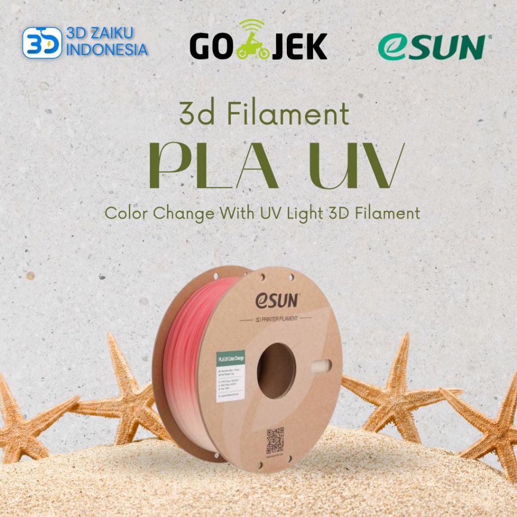 Jual eSUN PLA UV Color Change 3D Filament Berubah Warna dengan Sinar UV ...