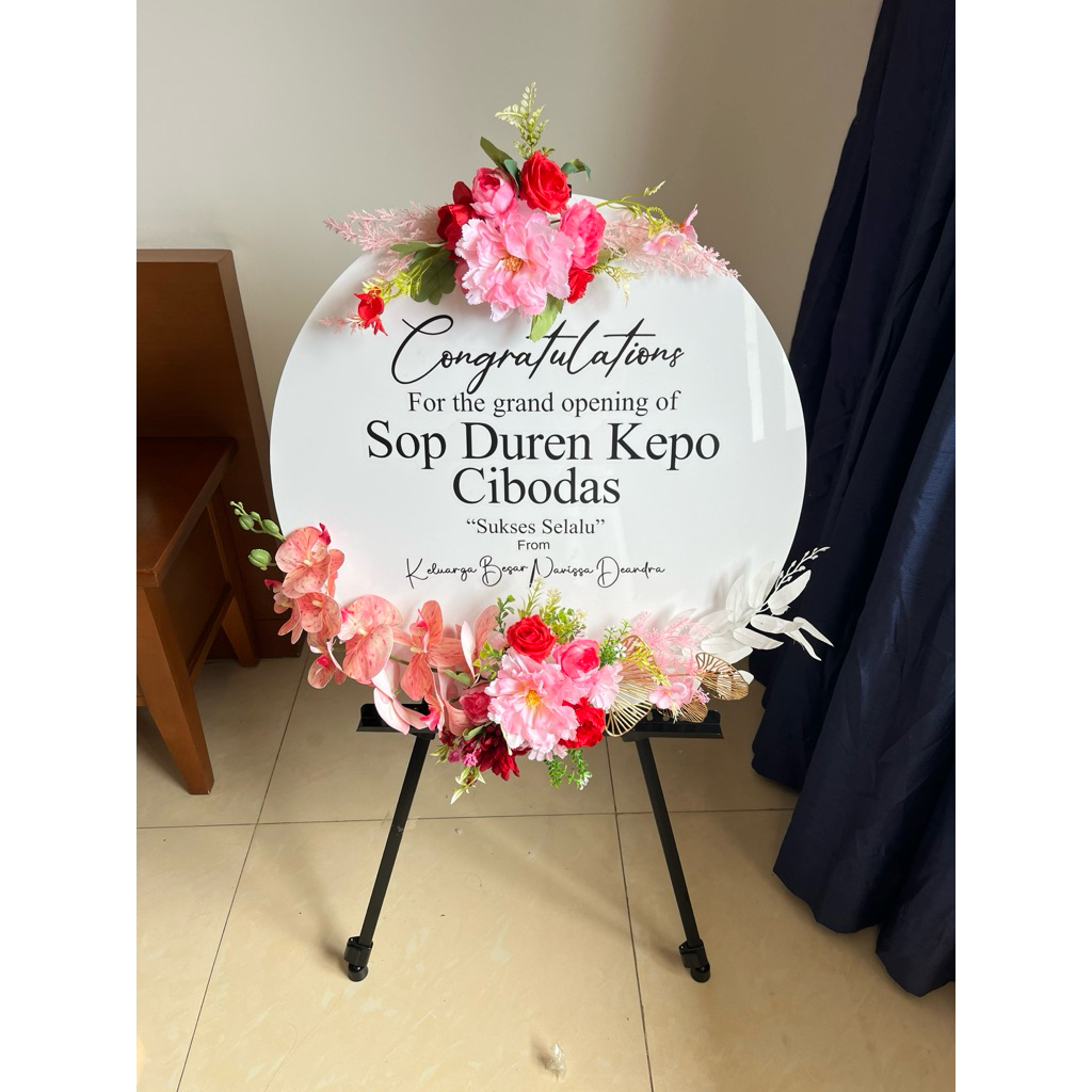 Jual Papan Bunga Akrilik Standing 60cm – Free Custom Nama & Desain ...