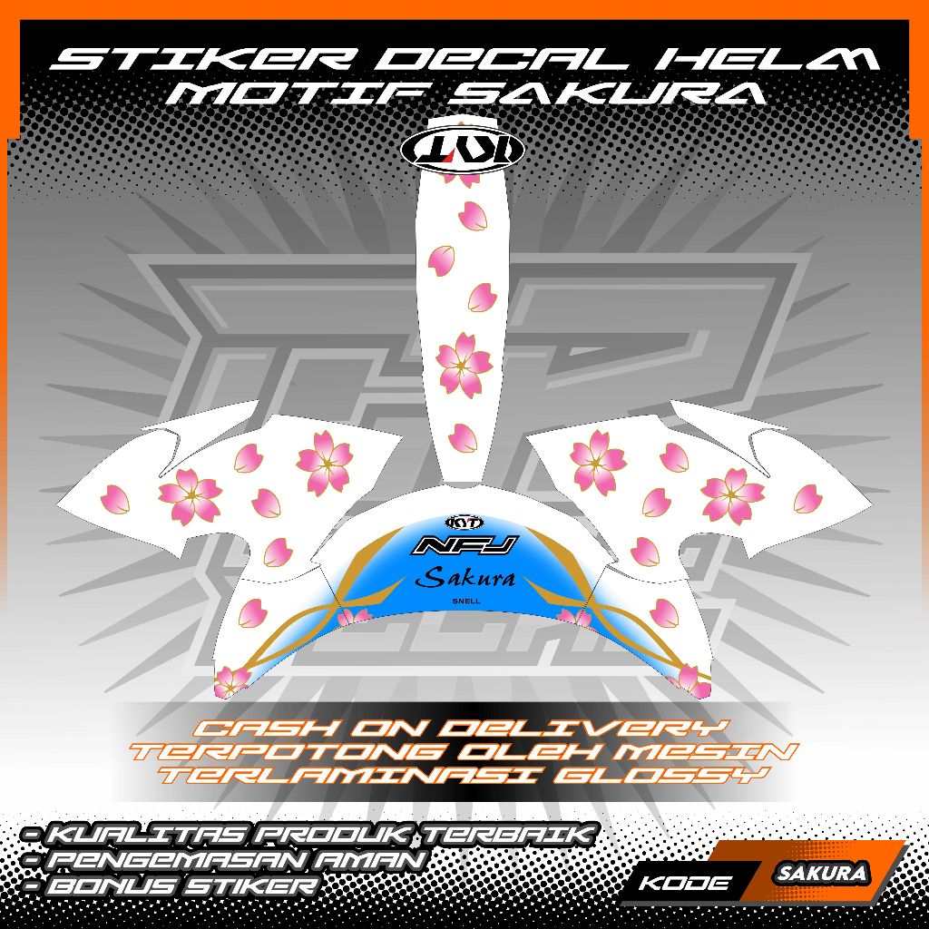 Jual STIKER DECAL HELM MOTIF SAKURA | Shopee Indonesia