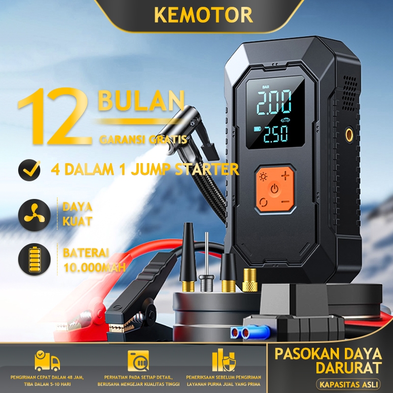 Jual Jumper Aki Mobil PowerBank 10000mAh 12V Car Jump Starter Jumper ...