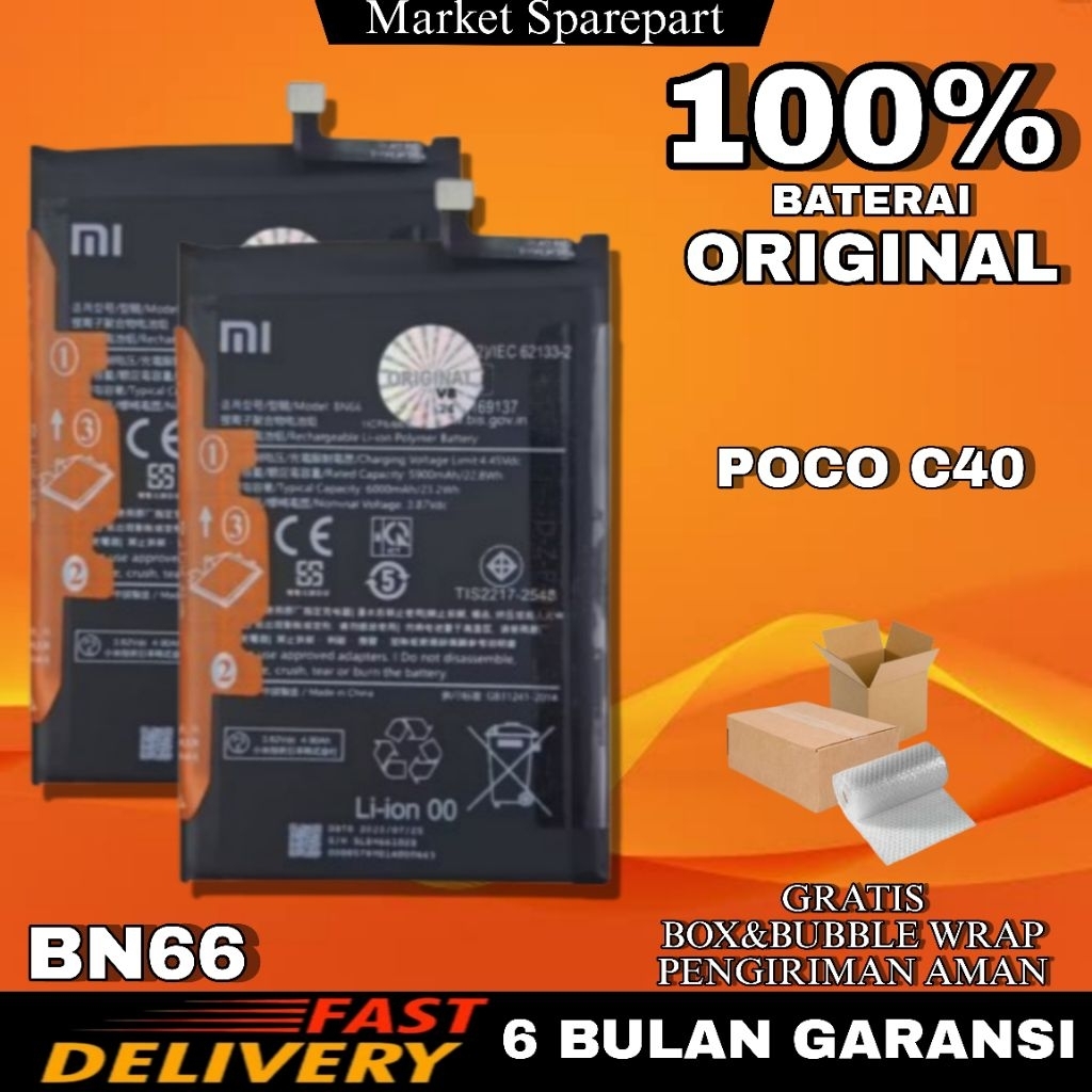 Jual BATERAI BATRAI BATTERY BATU BATRE REDMI POCO C40 BN66 BN 66 ...