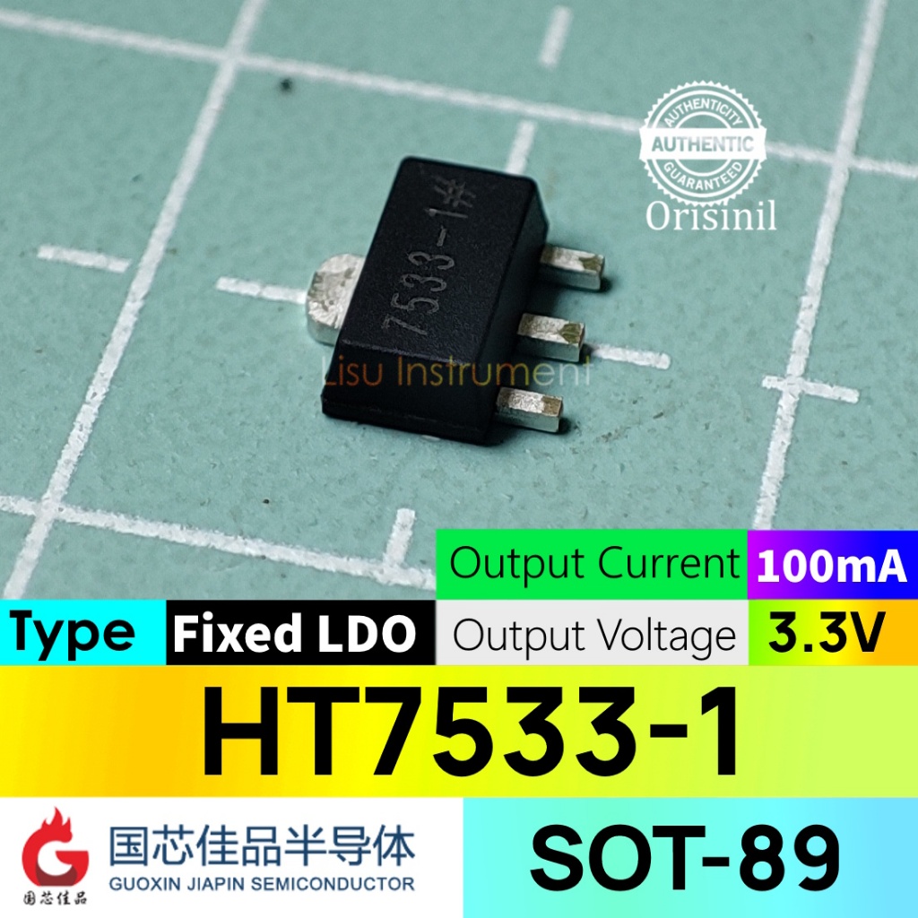 Jual HT7533-1 Fixed 3.3V Voltage Regulator LDO 7533-1 SOT-89 Guoxin ...