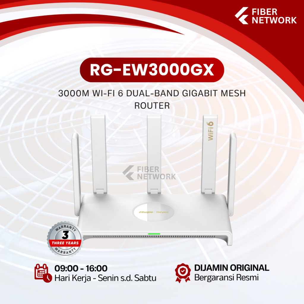 Jual RUIJIE REYEE RG-EW3000GX Wi-Fi 6 DUAL-BAND GIGABIT MESH REYEE ...