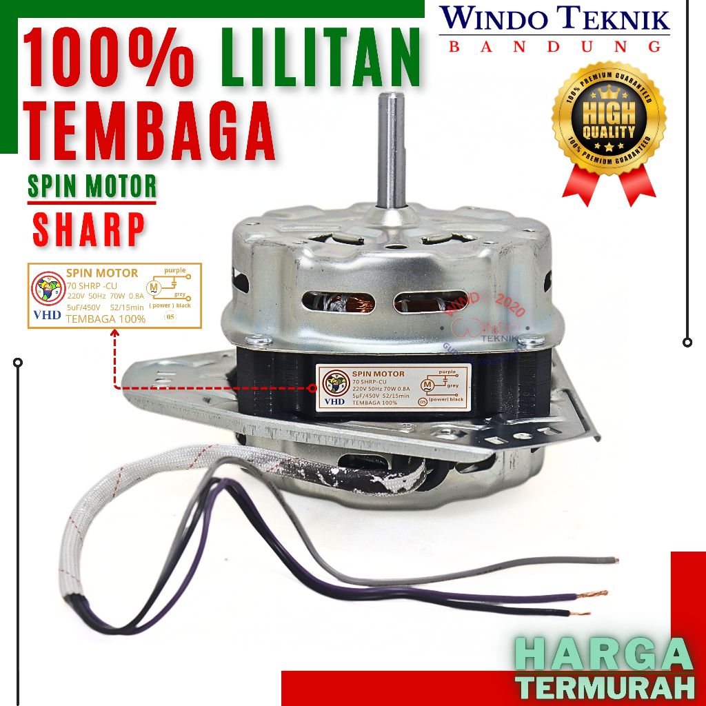 Jual DINAMO SPIN SHARP 70WATT VHD | DINAMO PENGERING MESIN CUCI SHARP ...