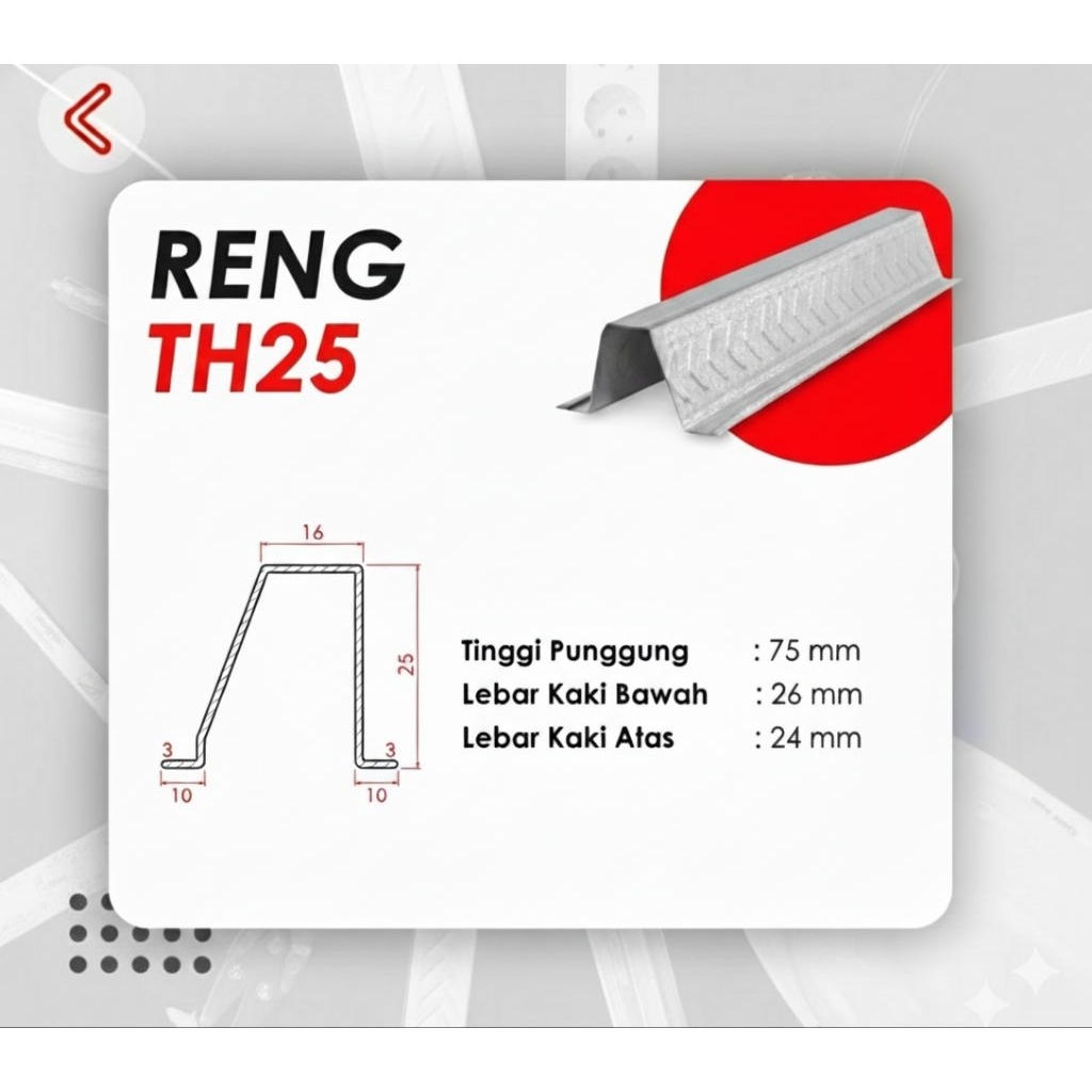 Jual KENCANA Reng 0,45xTH25x6meter Baja Ringan | Shopee Indonesia