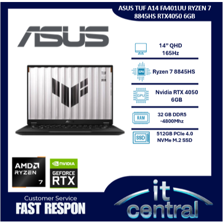 Jual ASUS TUF A14 FA401UU RYZEN 7 8845HS RTX4050 6GB/ 32GB 512GB W11 ...
