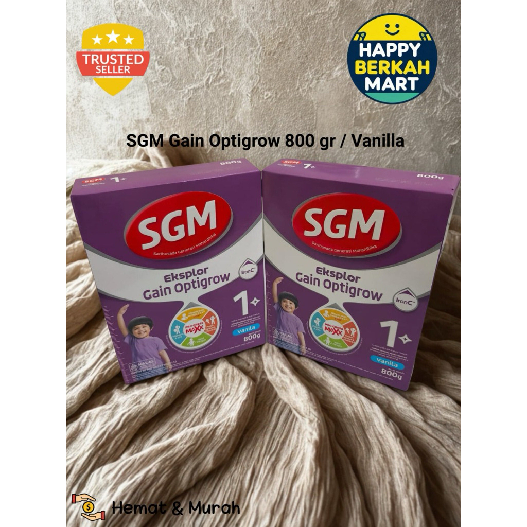 Jual SGM EKSPLOR GAIN OPTIGROW 1+ 800 Gr Vanilla | Shopee Indonesia