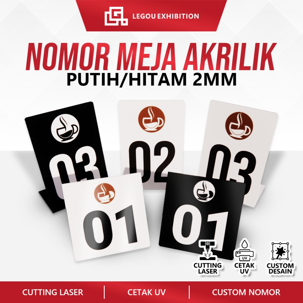 Jual NOMOR MEJA CUSTOM NAMA LOGO USAHA PERUSAHAAN CAFE RESTORAN ...