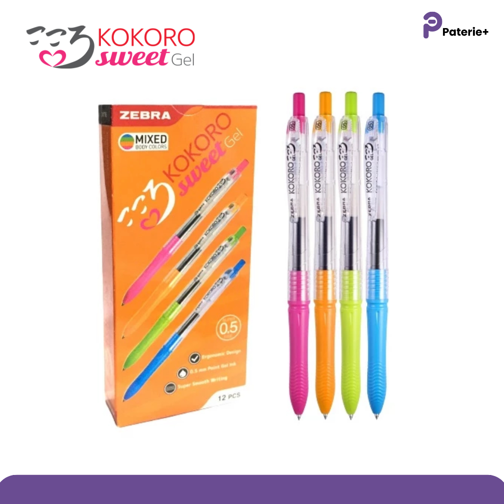 Jual Zebra Kokoro Sweet Gel Pen/Bulpen/Pen Tinta Warna Hitam 0.5 mm ...