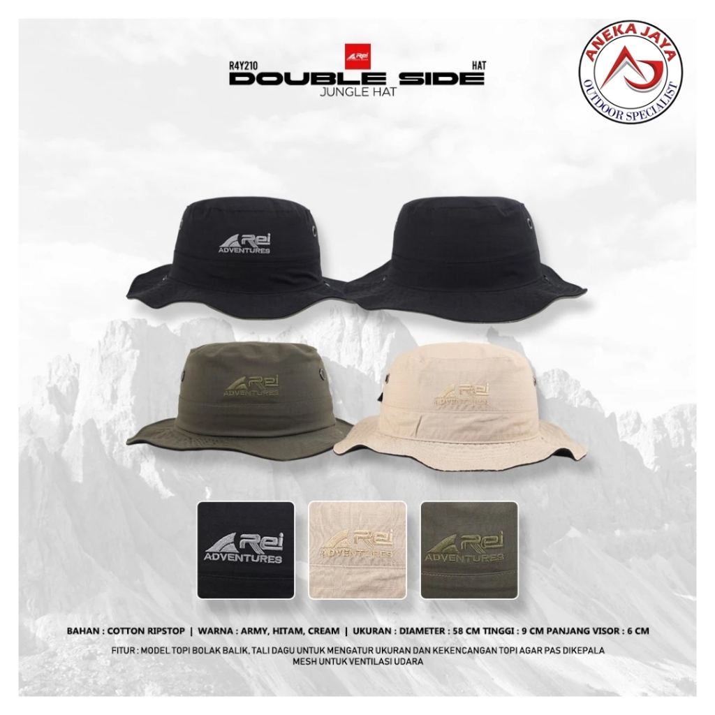 Jual TOPI RIMBA REI JUNGLE HAT BOLAK BALIK DOUBLE SIDE | Shopee Indonesia