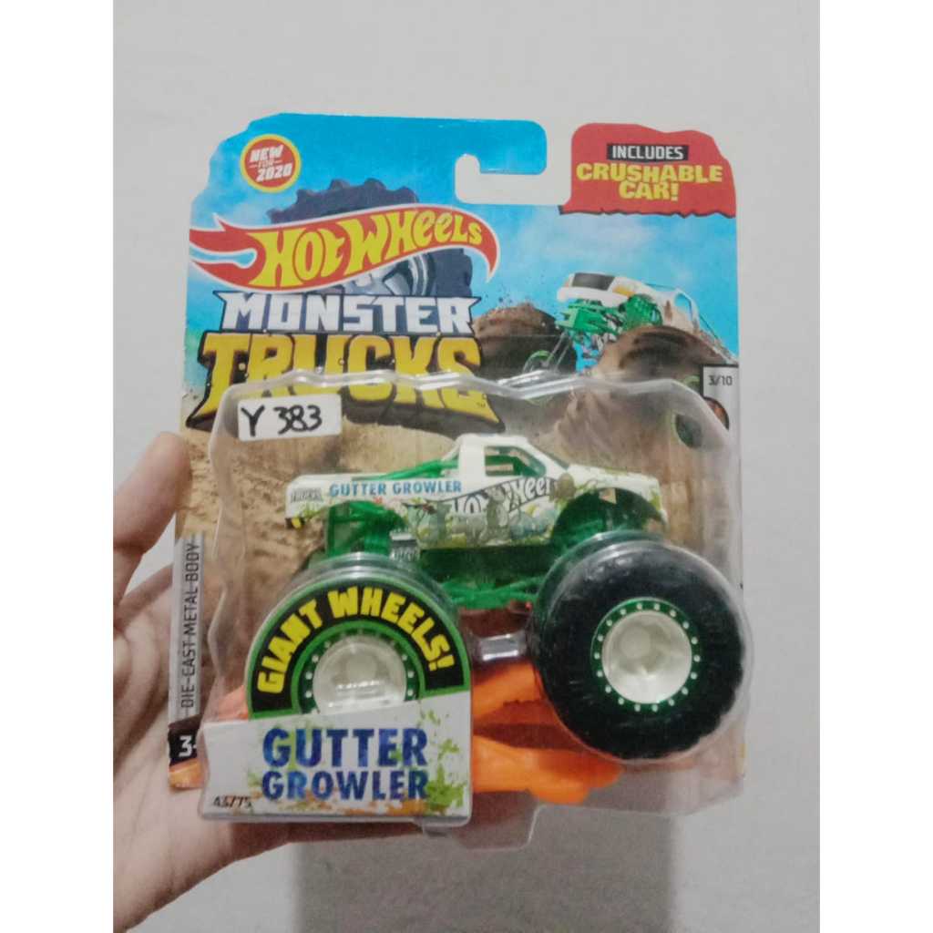 Jual Hot Wheels Monster Truck Die Cast Metal Body Gutter Growler HW ...