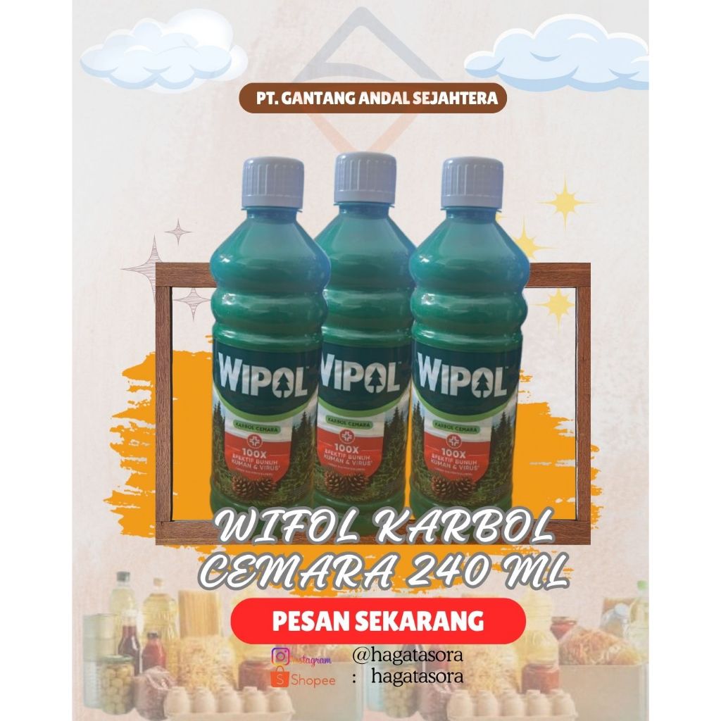 Jual WIPOL KARBOL CEMARA BOTOL 450 ML | Shopee Indonesia