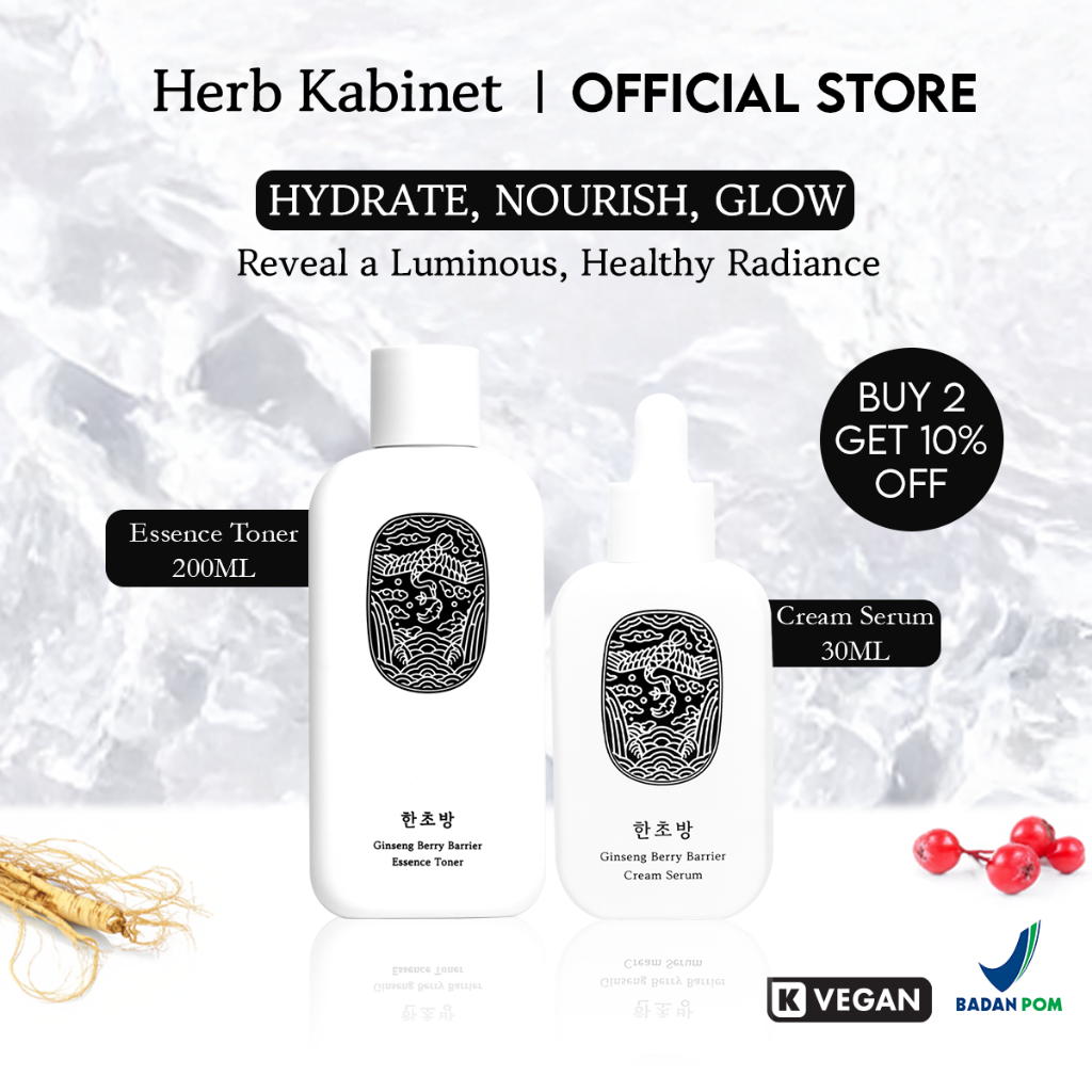 Jual HERB KABINET Bundle 2pcs Ginseng Berry Barrier Essence Toner 200ml ...