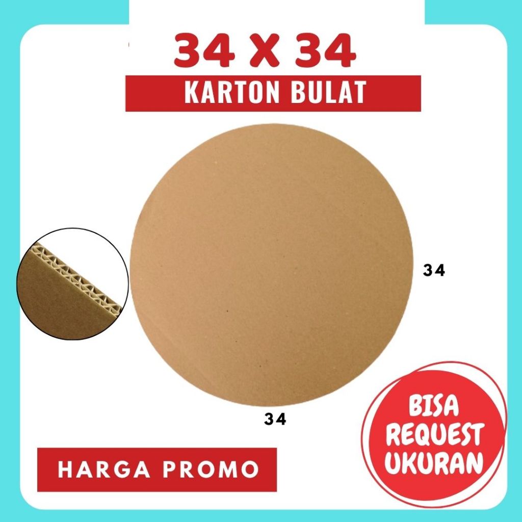 Jual Kardus Bulat 34x34 Double Wall Lembaran Sheet Bundar Lingkaran ...