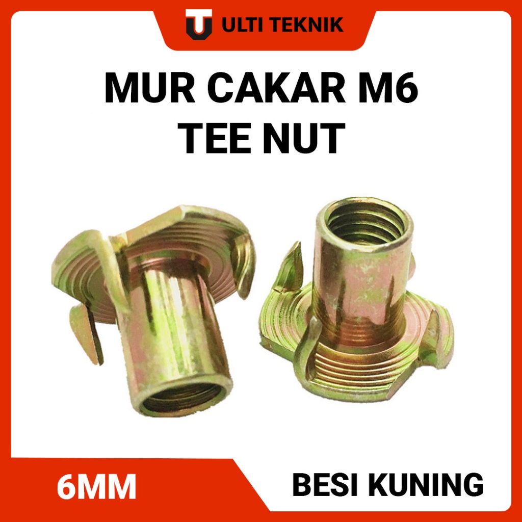Jual Mur Cakar M6 | Tee Nut M6 | Mur Tanam Kayu Untuk Box Speaker ...