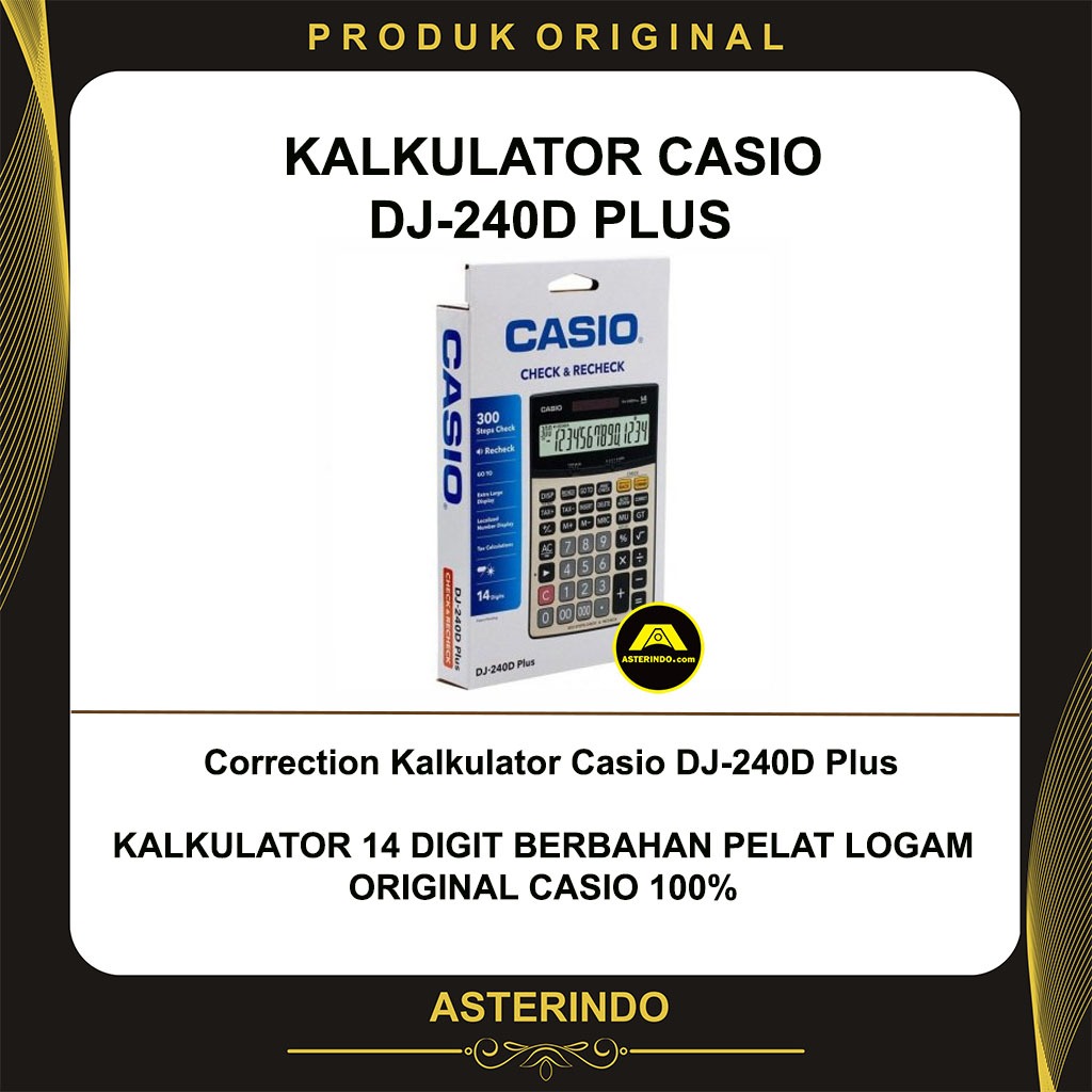 Jual Kalkulator Casio DJ-240D Plus 14 Digit Correct Kalkulator DJ 240D ...