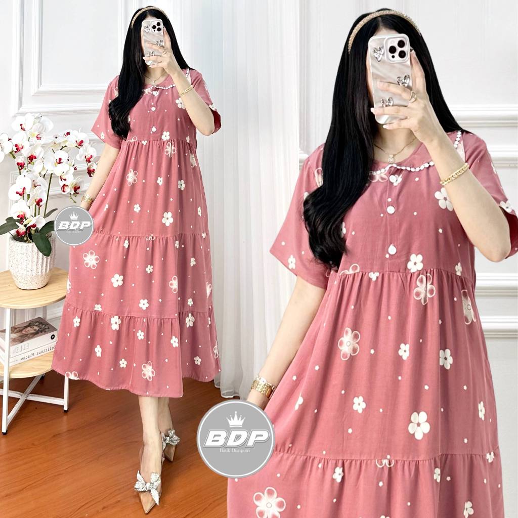 Jual Dianputri - Daster wanita Panjang Rayon Grade A Busui Resleting ...