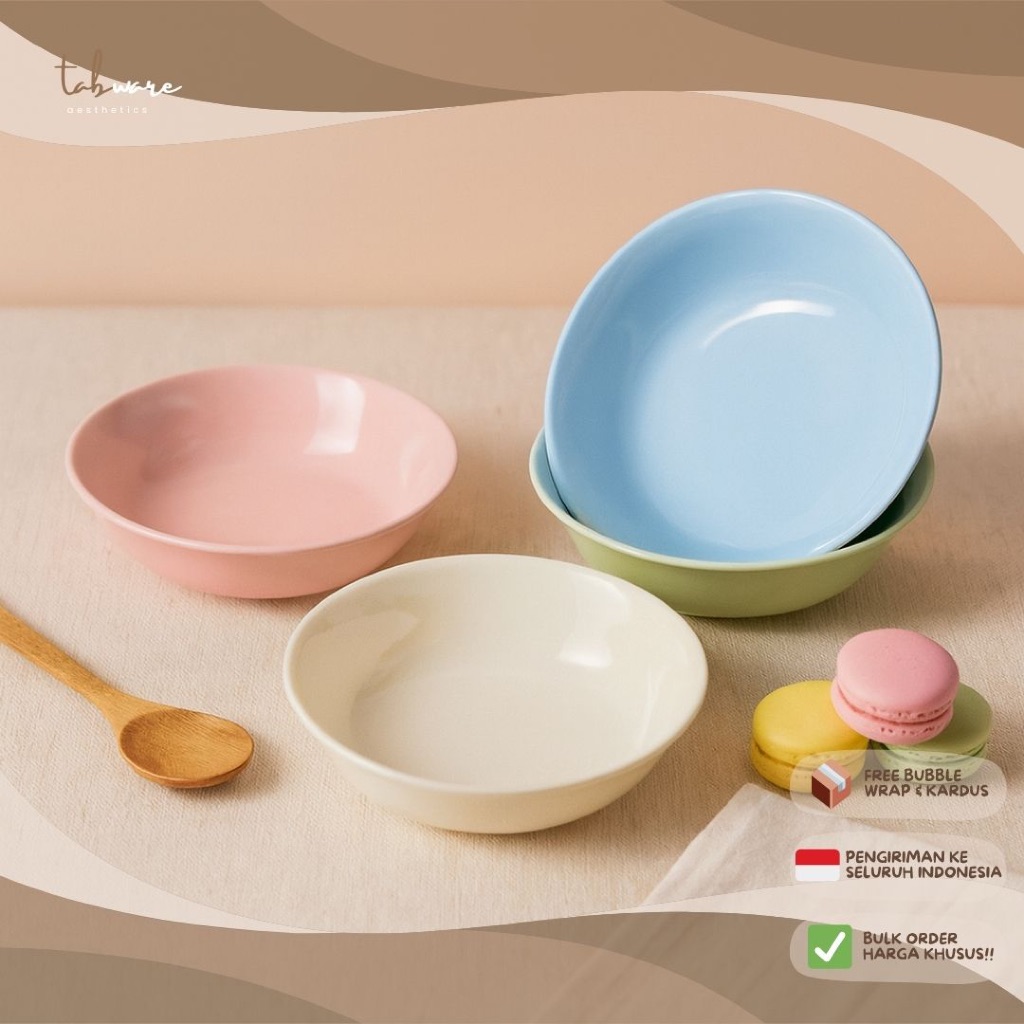 Jual (3pcs) TABWARE Mangkok Melamine 15cm Ceper Warna / Mangkuk Sup ...