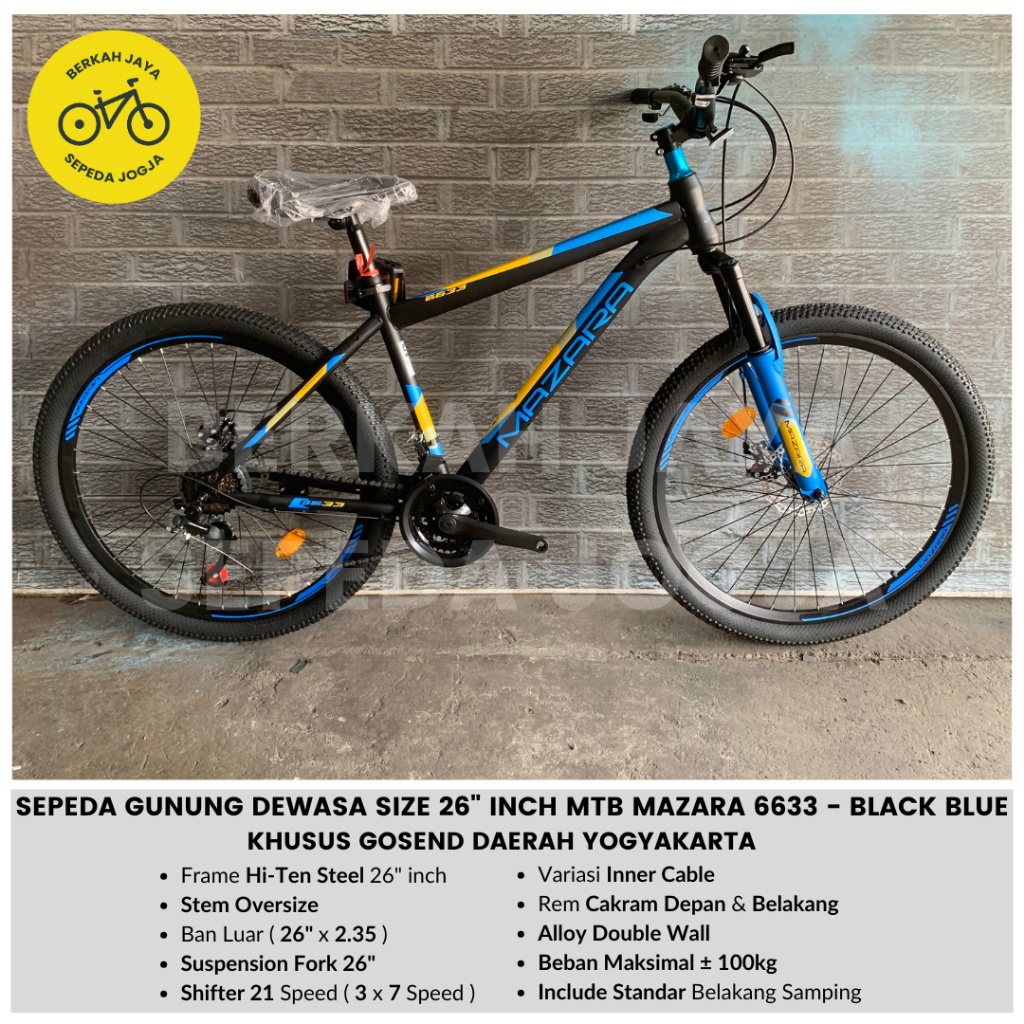 Jual Sepeda Gunung MTB 26 inch Mazara 6622 6633 Rem Cakram 21 Speed ...