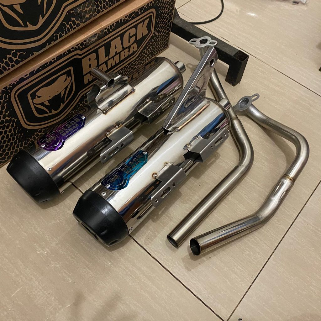 Jual Knalpot Std Racing inlet 28mm Original Black Mamba Model TZM Vario ...