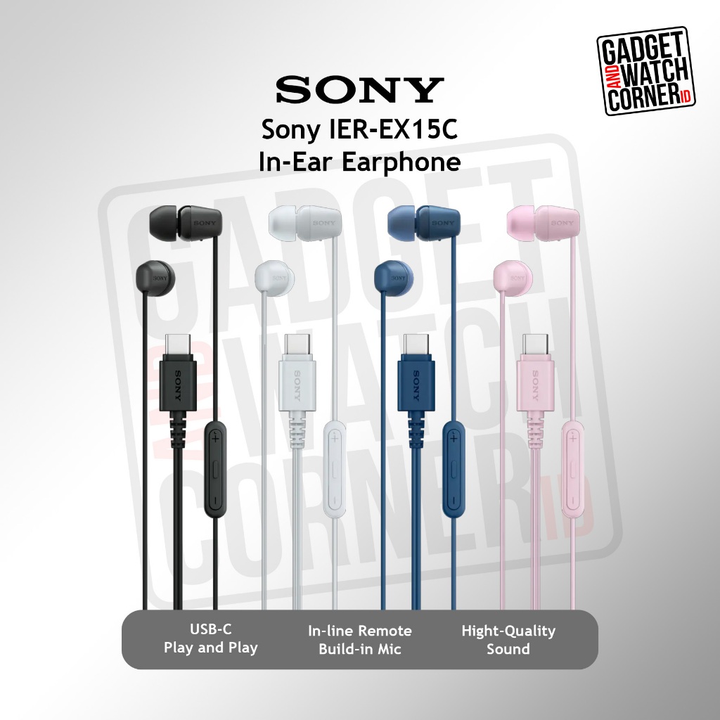 Jual Sony IER-EX15C / EX 15C / EX15 C USB-C Plug Earphone With Mic for iPhone and Android ...